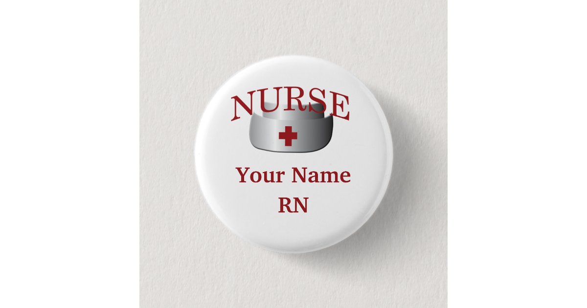 Nurse Name RN Round Button | Zazzle
