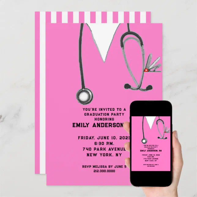Nurse Nursing School Graduation Party Invitation | Zazzle