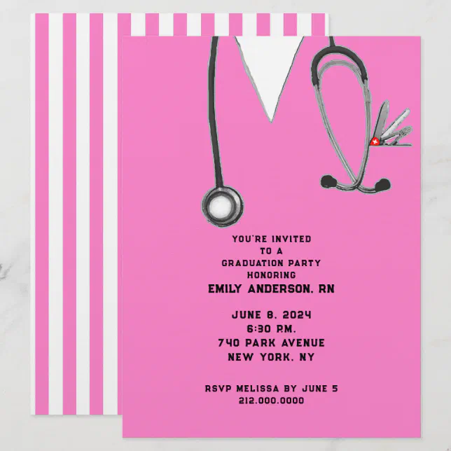 Nurse Nursing School Graduation Party Invitation | Zazzle