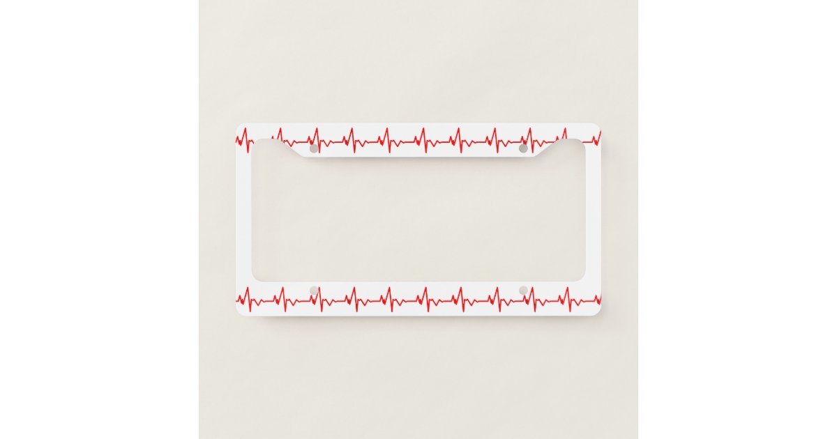 Nurse Paramedic EMT Doctor Heartbeat License Plate Frame | Zazzle