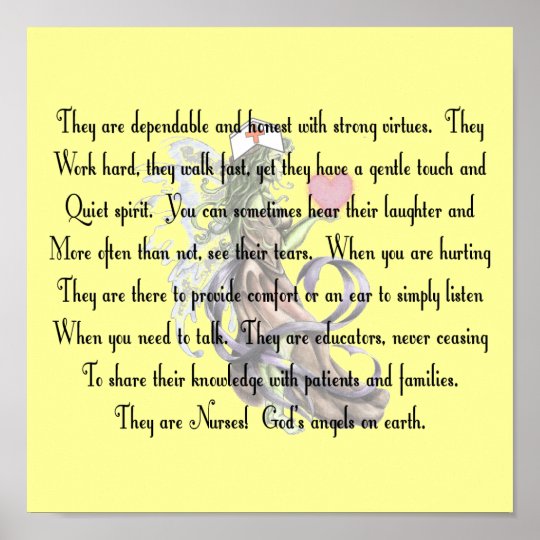 Nurse Poem Canvas Art Print "They Are Nurses" | Zazzle.com