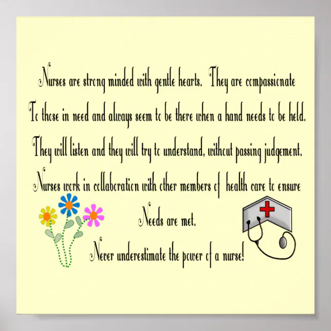 Nurse Poster "Power of a Nurse!" | Zazzle