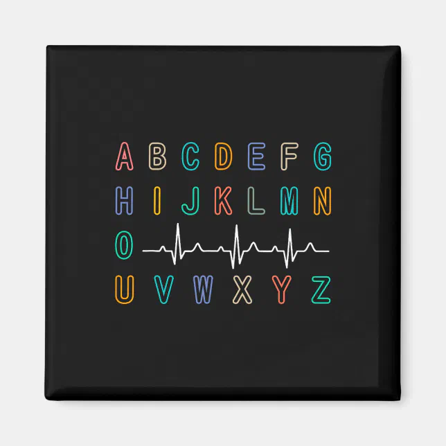 Nurse Pqrst Test Abc's Ekg Strip Alphabet Funny Nu Magnet | Zazzle