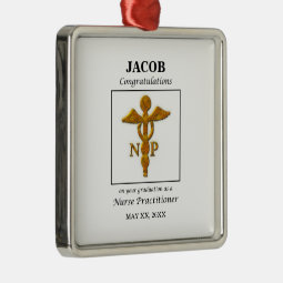 Nurse Practitioner Graduation Congratulations Metal Ornament | Zazzle