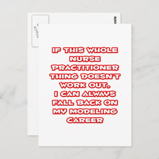 Nurse Practitioner Humor ... Modeling Career Postcard | Zazzle