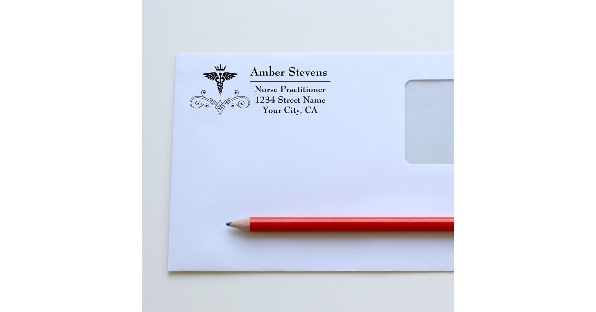 Nurse Practitioner Medical Caduceus Self-inking Stamp | Zazzle