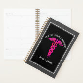 Nurse Practitioner Medical Pink Caduceus Name Planner | Zazzle