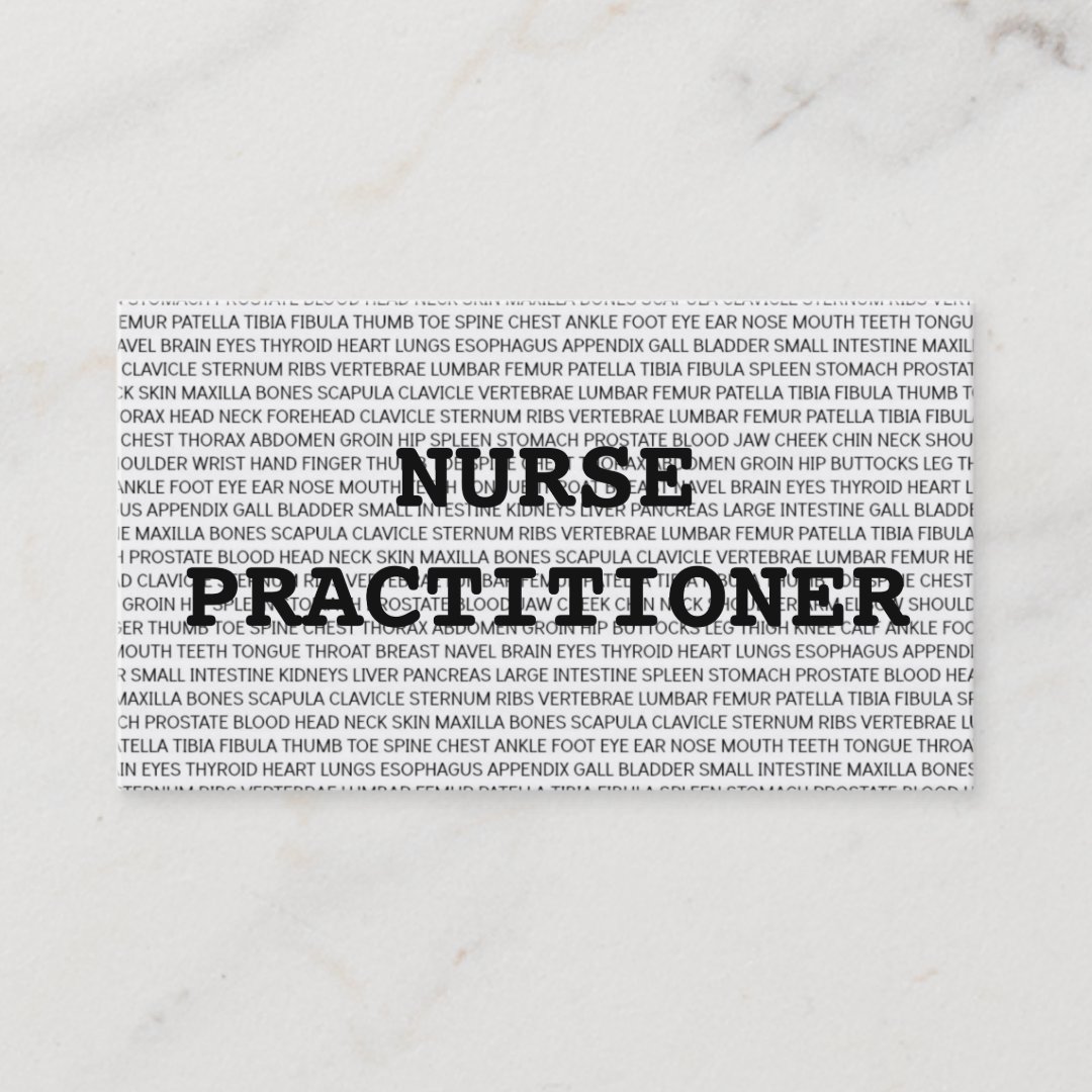 Nurse Practitioner Medical Words Business Card | Zazzle