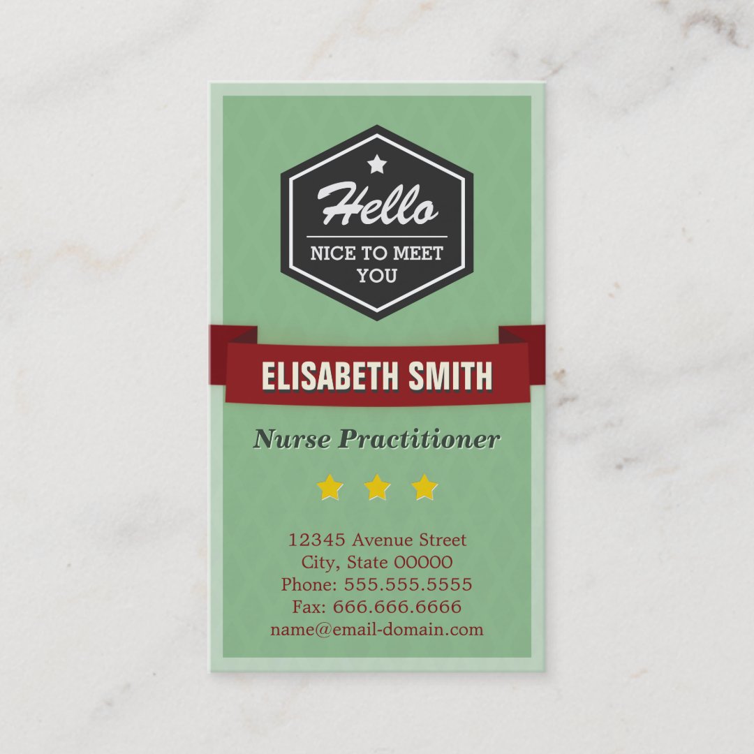 Nurse Practitioner - Vintage Retro Stylish Business Card | Zazzle