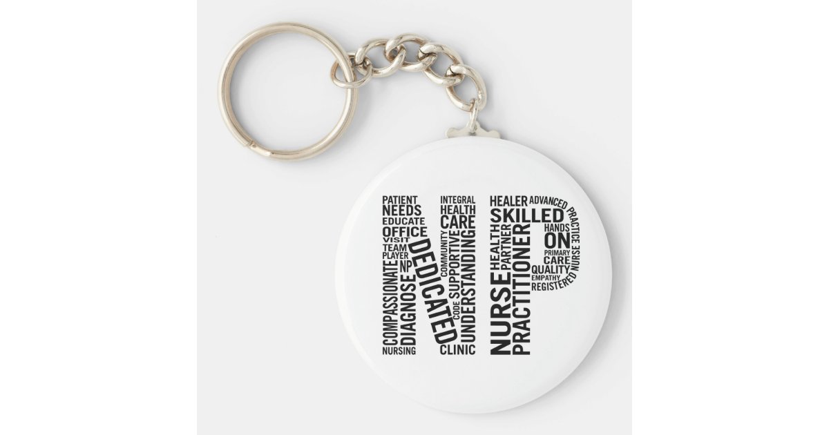 Nurse Practitioner Word Art NP Keychain | Zazzle.com