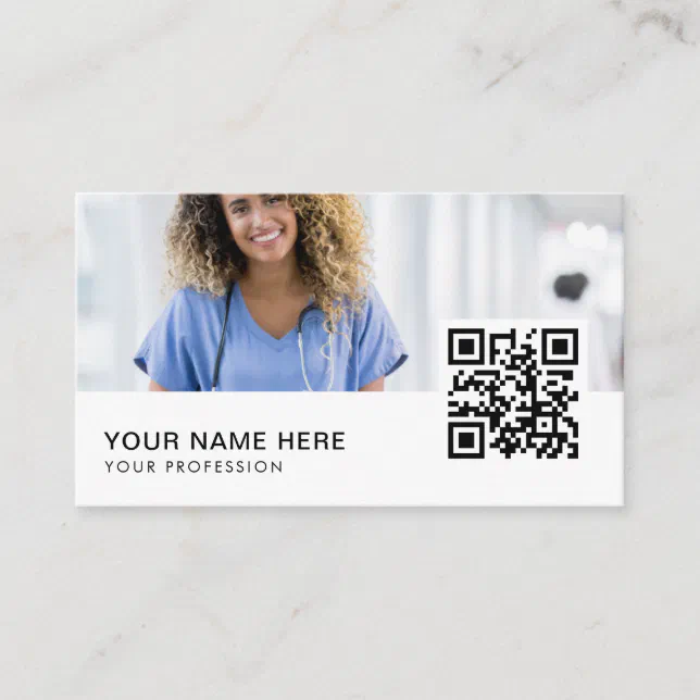 Nurse QR Code Business Card | Zazzle