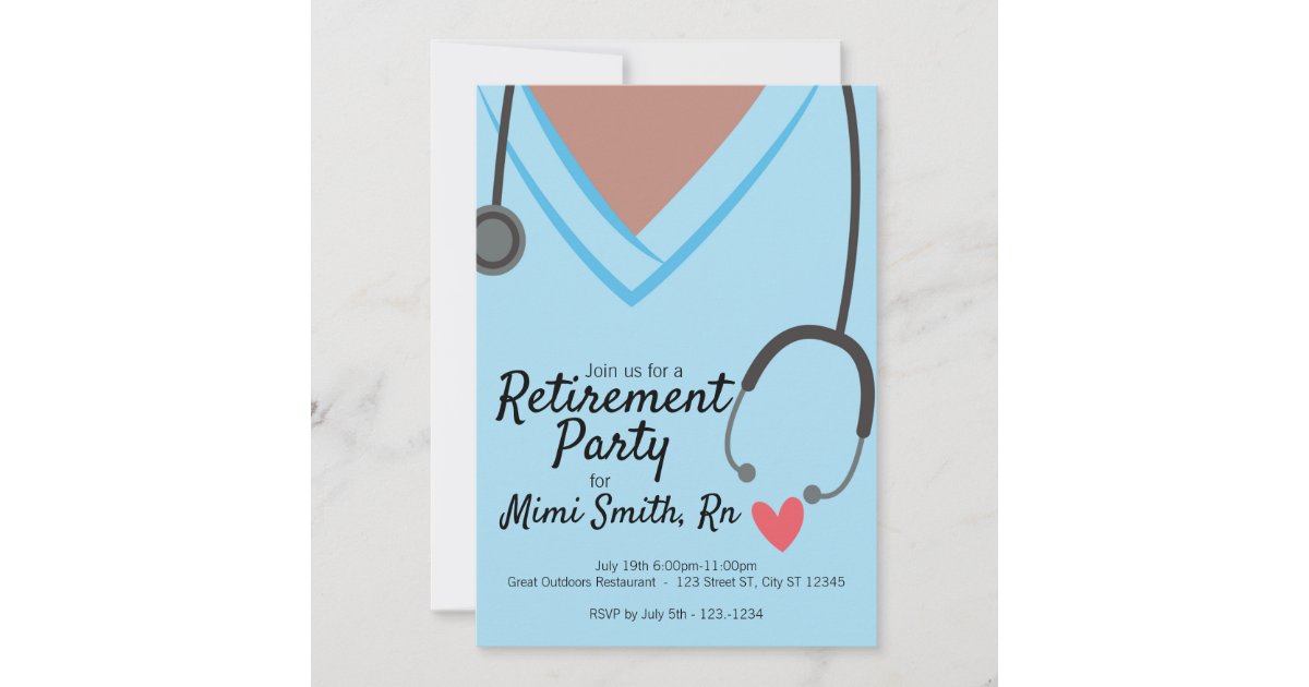 Nurse Retirement Invitation | Zazzle