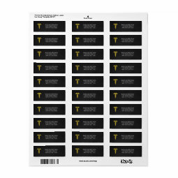 Nurse return address, medical symbol caduceus label | Zazzle