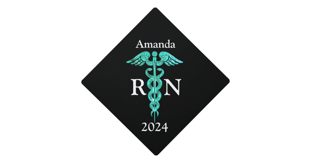 Nurse RN Graduate Customized Medical Symbol Graduation Cap Topper | Zazzle
