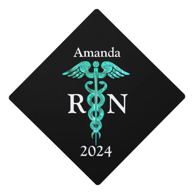 Nurse RN Graduate Customized Medical Symbol Graduation Cap Topper | Zazzle