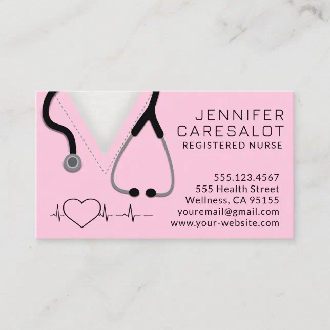 Nurse RN, LVN, LPN, Caretaker Business Card | Zazzle