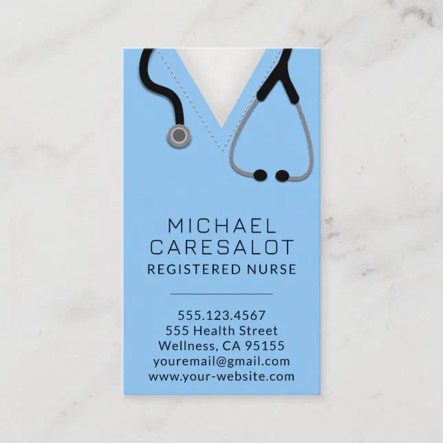 Nurse RN, LVN, LPN, Caretaker Business Card | Zazzle