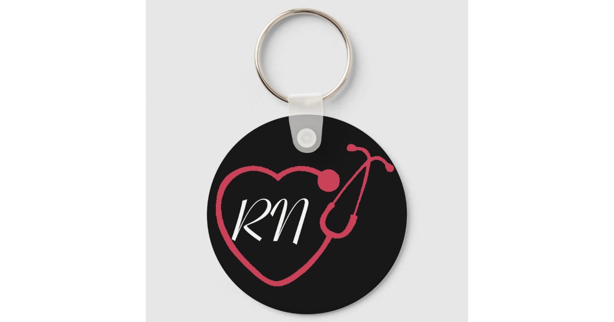 Nurse/ RN Stethoscope Key chain | Zazzle