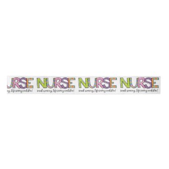 Nurse Scrub Wearing Life Saving Rockstar Modern Satin Ribbon | Zazzle