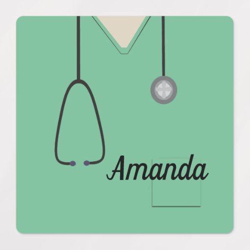 Nurse Scrubs Name Label | Zazzle
