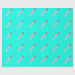 Nurse syringe wrapping paper | Zazzle