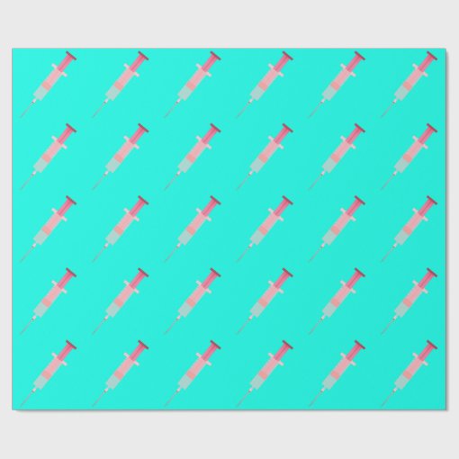 Nurse syringe wrapping paper | Zazzle