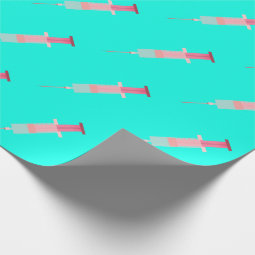 Nurse syringe wrapping paper | Zazzle