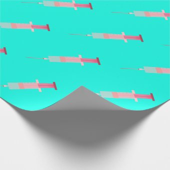 Nurse syringe wrapping paper | Zazzle