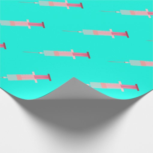 Nurse syringe wrapping paper | Zazzle