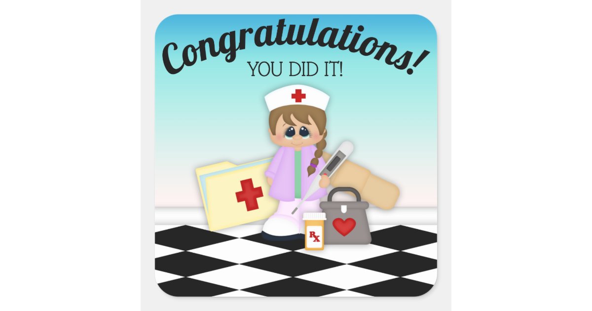 Nurse Visit Congratulations Kid's Sticker | Zazzle