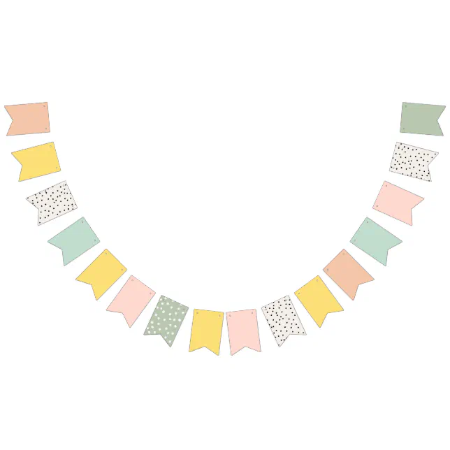 Nursery Baby Room Cute Colorful Cute pastel Bunting Flags | Zazzle