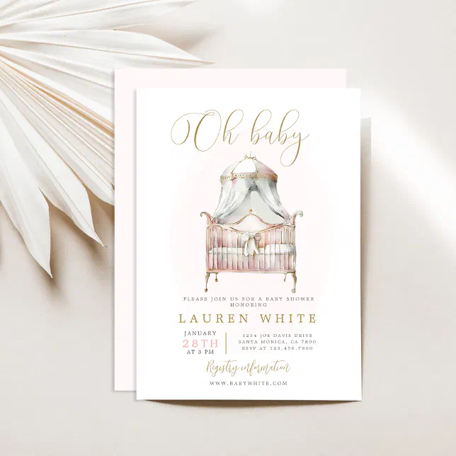 Nursery Baby Shower Girl Invitation | Zazzle