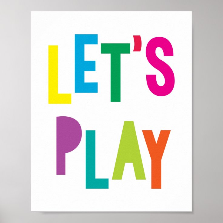 Nursery Playroom Decor Art Print Colorful Poster | Zazzle