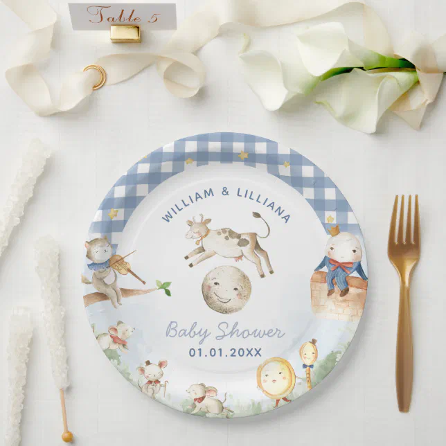 Nursery Rhyme Baby Shower Paper Plates | Zazzle