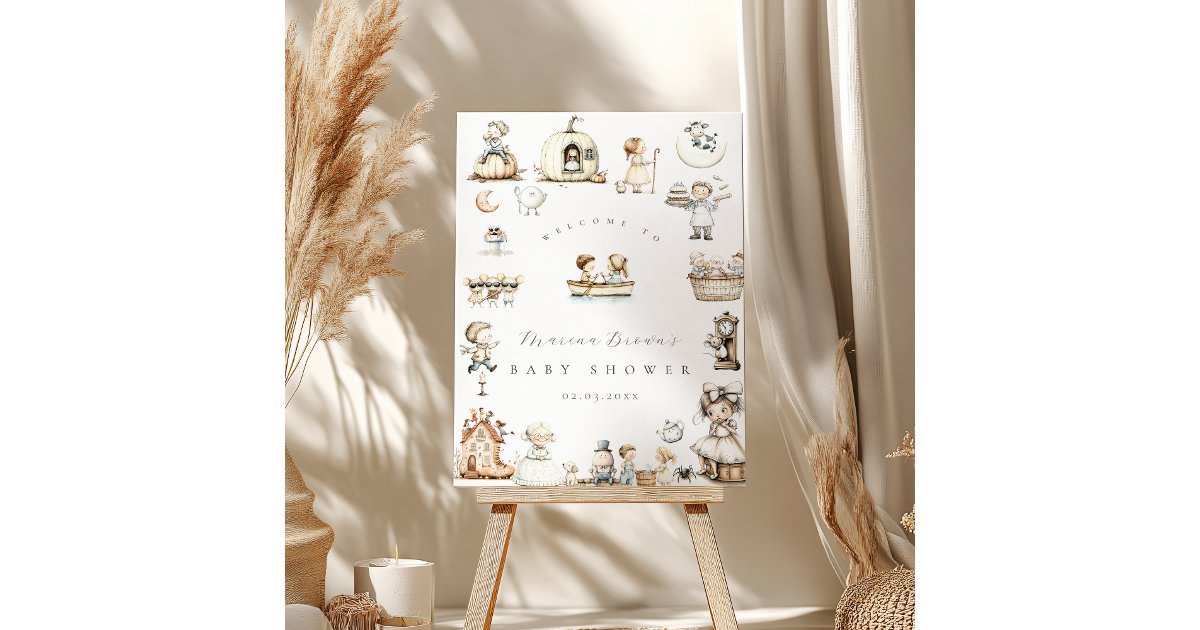 Nursery Rhyme Baby Shower Welcome sign | Zazzle