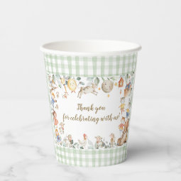 Nursery Rhyme Diddle Greenery Neutral Baby Shower Paper Cups | Zazzle