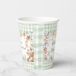 Nursery Rhyme Diddle Greenery Neutral Baby Shower Paper Cups | Zazzle