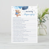 Nursery Rhyme Quiz Game Teddy Bear Card | Zazzle