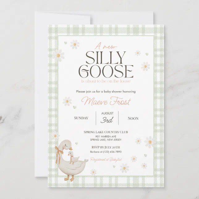 Nursery Rhyme Silly Goose Baby Shower Invitation | Zazzle