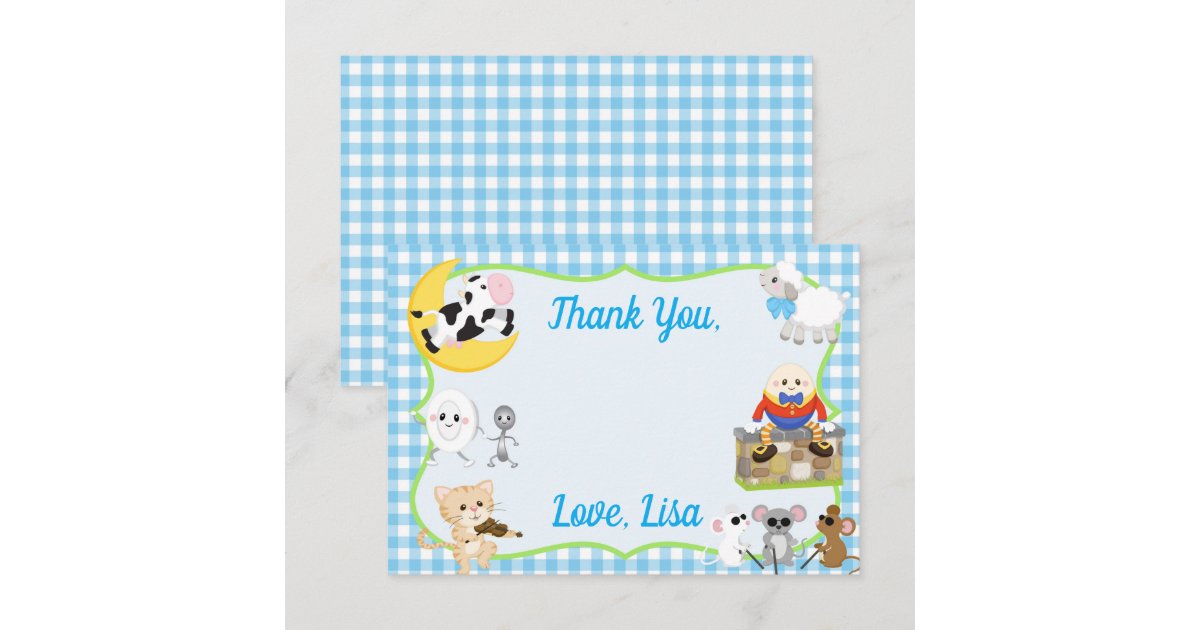 Nursery Rhyme Thank You Card | Zazzle