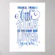 NURSERY RHYME twinkle, twinkle little star blue Poster | Zazzle