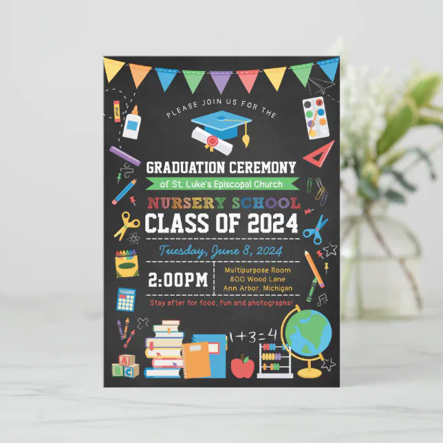Nursery School Graduation Ceremony Invitation | Zazzle