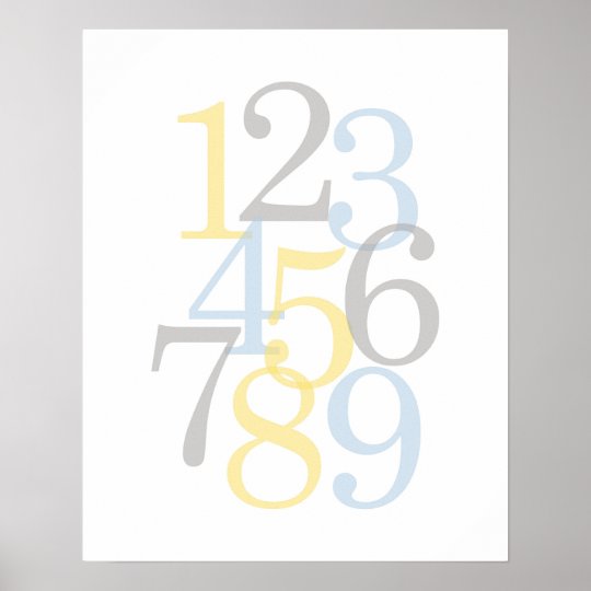 nursery wall art number blue baby boy | Zazzle.com