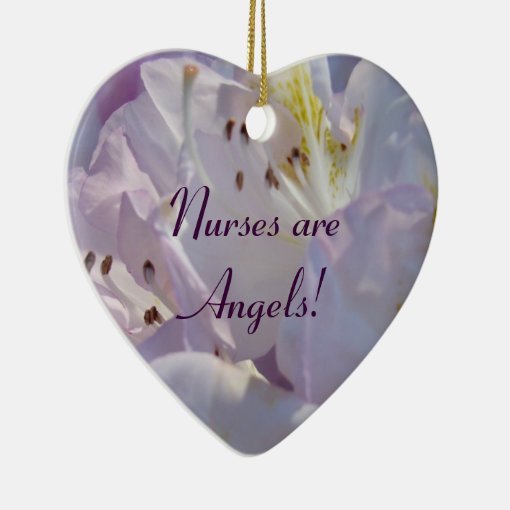 Nurses are Angels! gifts hanging Heart Ornament | Zazzle
