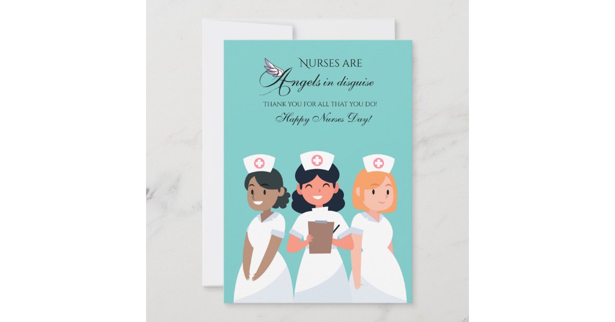 Nurses Are Angels In Disguise Card | Zazzle