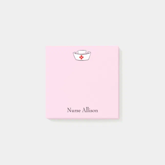 Nurse's Cap Add Name Pink 3x3 Post-it Notes | Zazzle