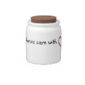 Nurses care with Heart - Nurses Gift - Personalize Candy Jar | Zazzle