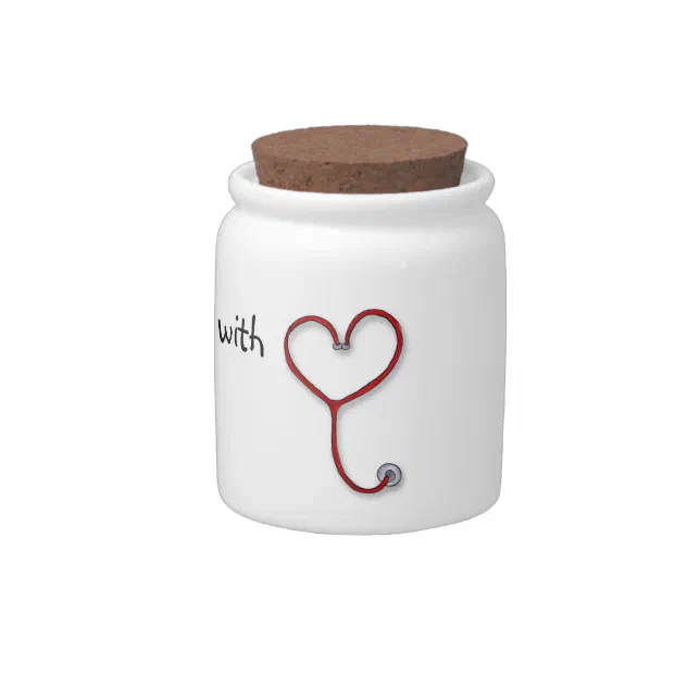 Nurses care with Heart - Nurses Gift - Personalize Candy Jar | Zazzle