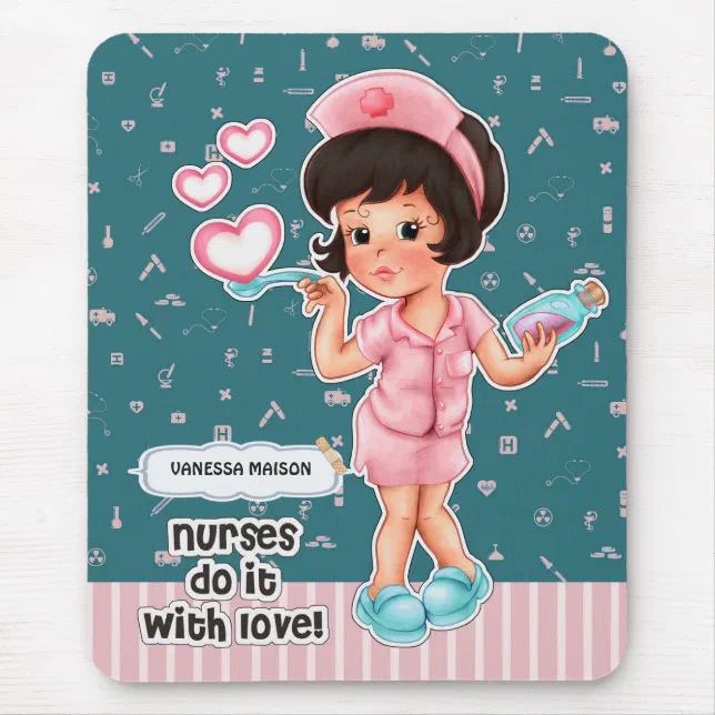 Nurses do it with Love Custom Nurses Appreciation Mouse Pad | Zazzle