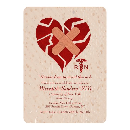 Nurses Love To Mend the Sick Graduation Invitation | Zazzle.com